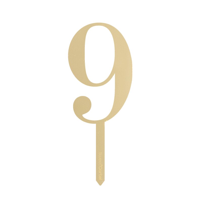 Sweet Cartel - Single Number Cake Topper - 9 - Three Colour Options ...