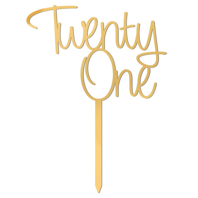 Sweet Cartel - Written Number Cake Topper - Modern Twenty One - Three ...