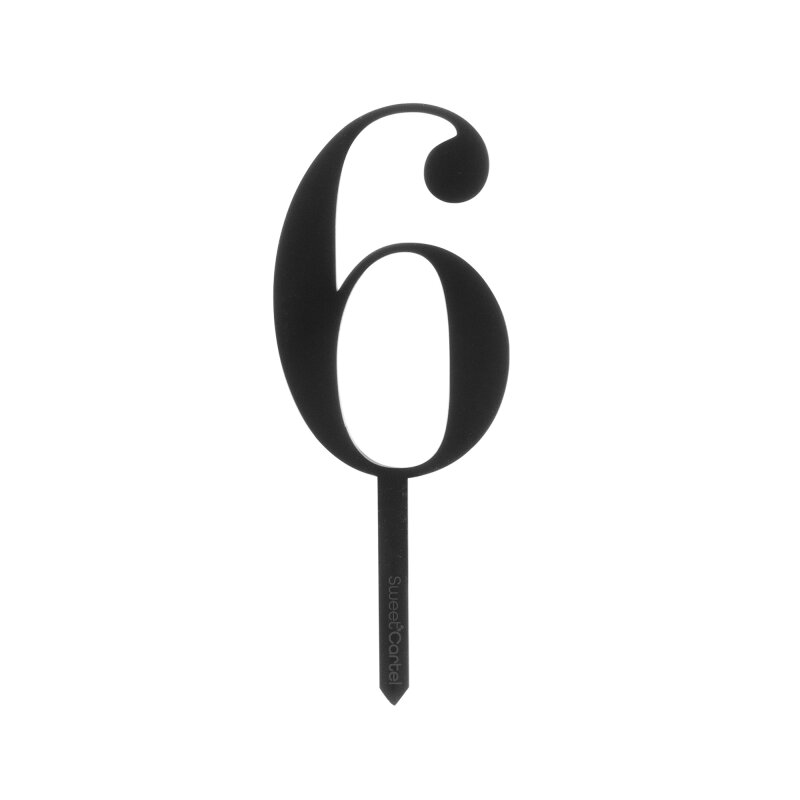 Sweet Cartel - Single Number Cake Topper - 6 - Three Colour Options ...