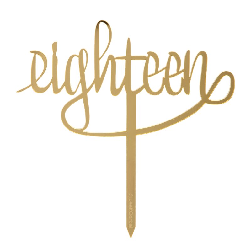 Sweet Cartel - Written Number Cake Topper - Eighteen - Three Colour ...